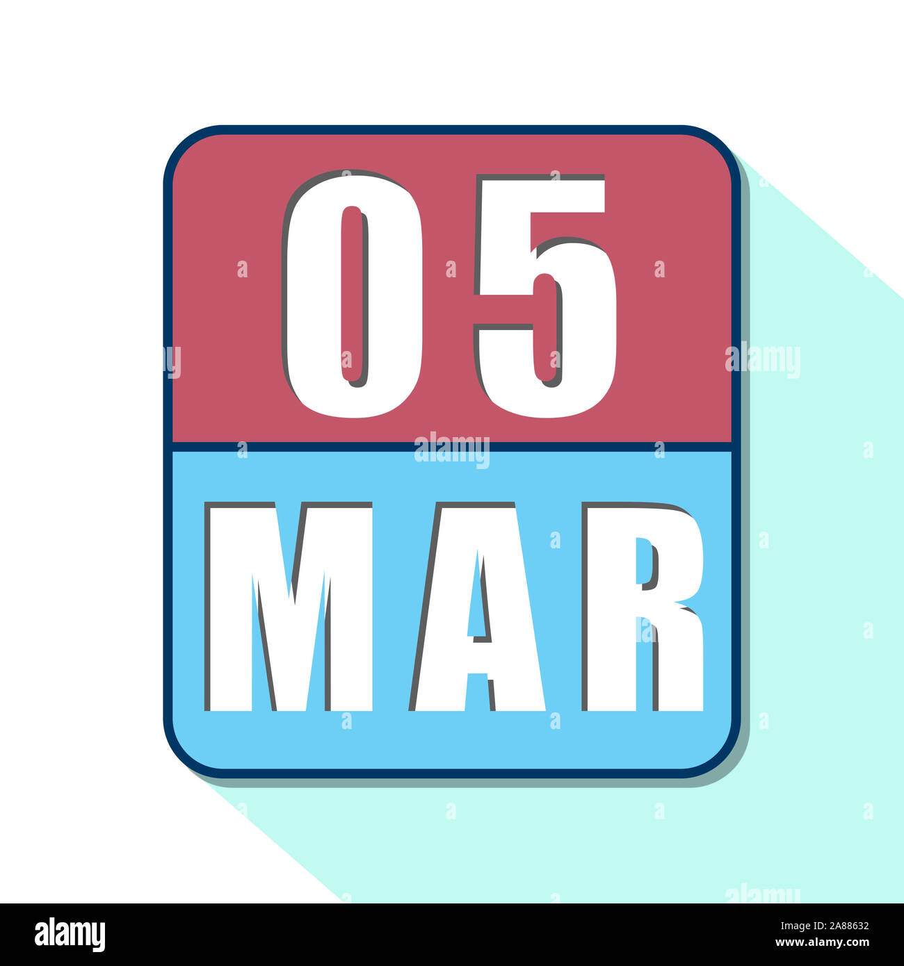 march 5th. Day 5 of month, Simple calendar icon on white background ...