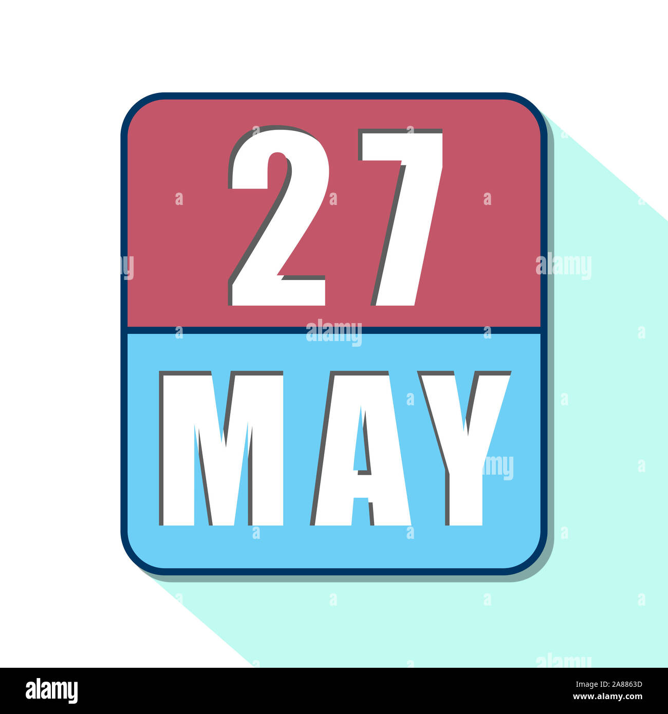 may 27th. Day 27 of month, Simple calendar icon on white background ...