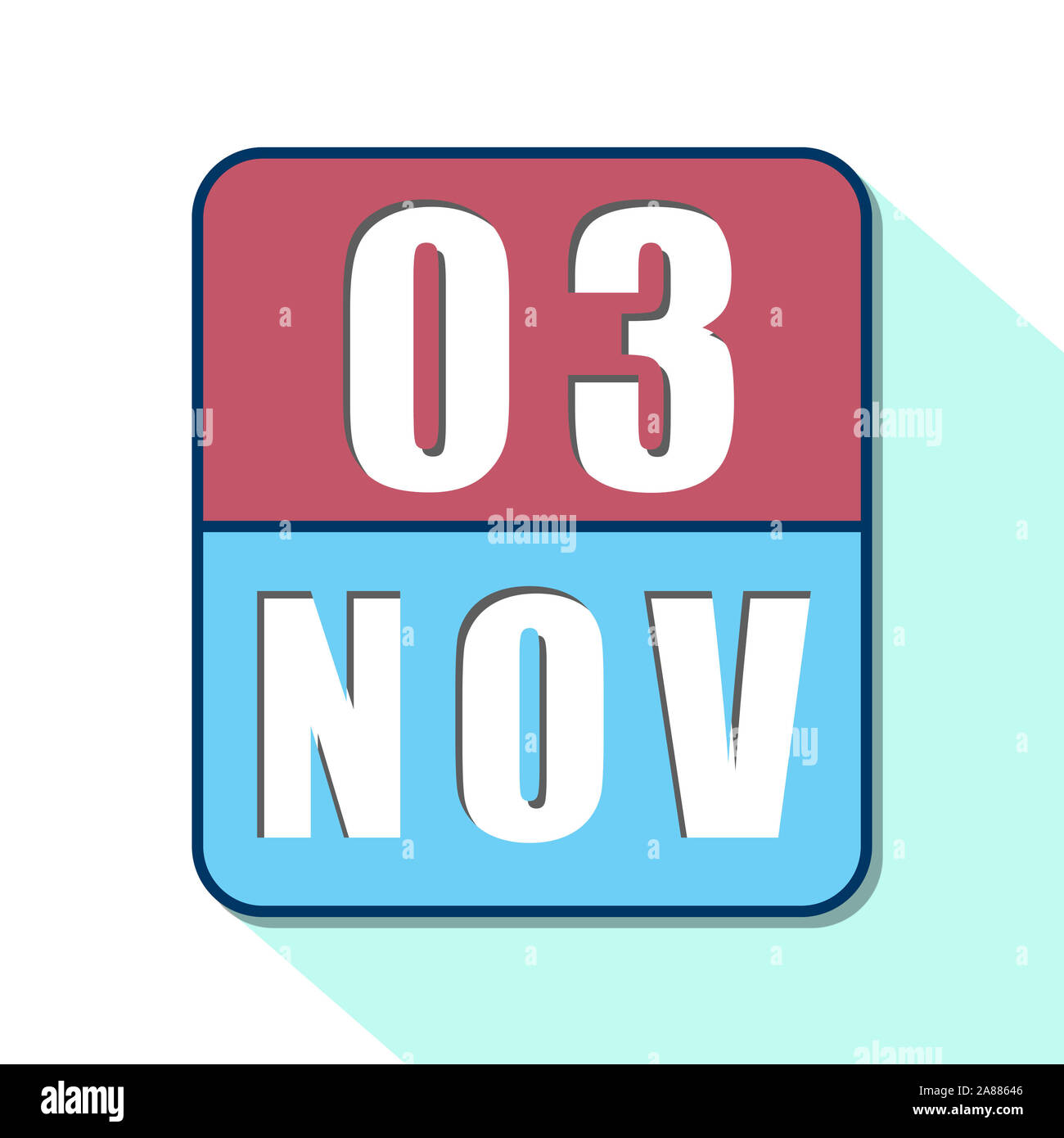 november 3rd. Day 3 of month, Simple calendar icon on white background ...