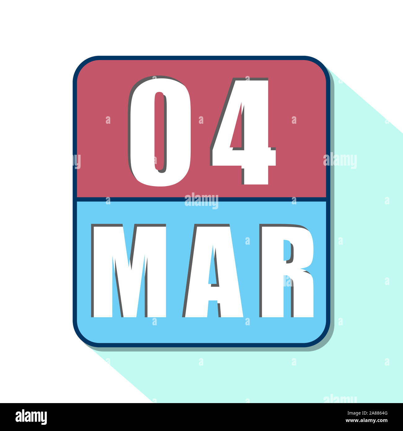 march 4th. Day 4 of month, Simple calendar icon on white background ...