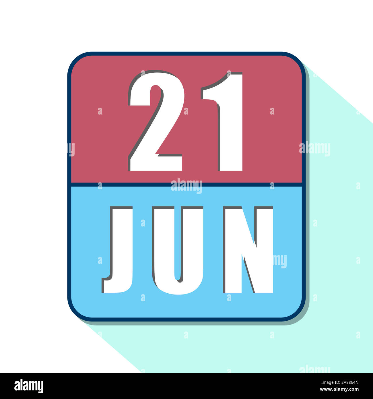 june 21st. Day 20 of month, Simple calendar icon on white background ...