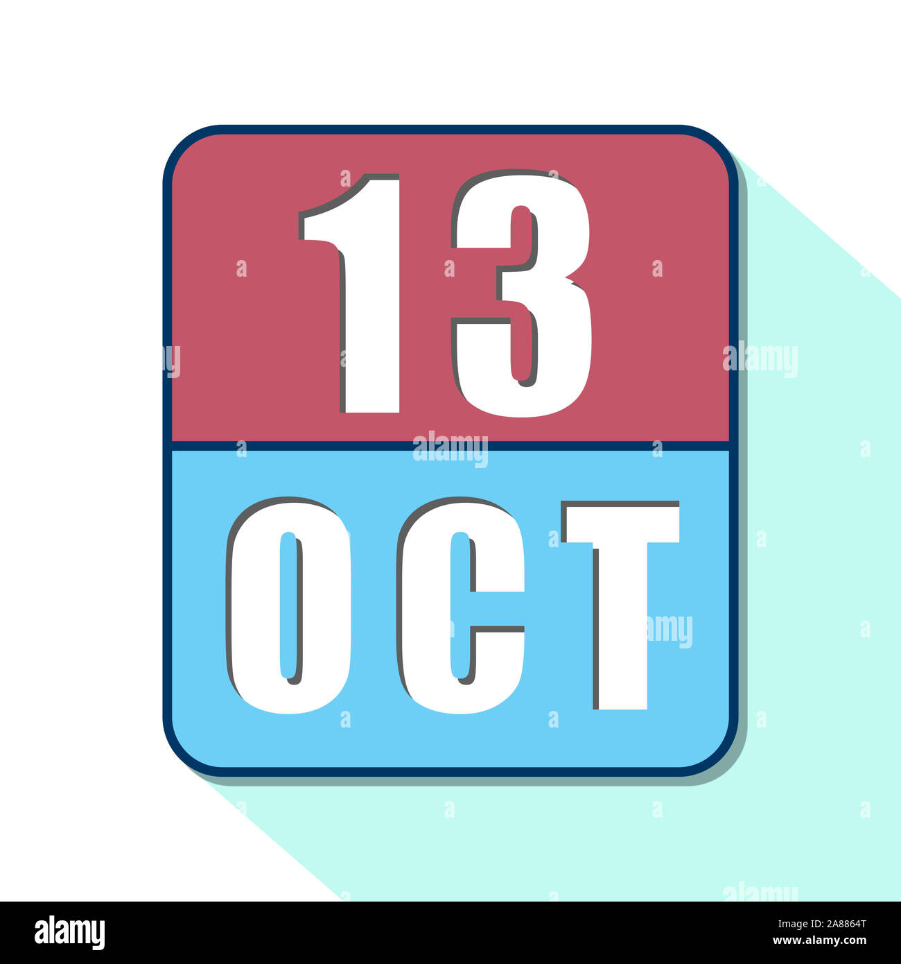 october 13th. Day 13 of month, Simple calendar icon on white background ...