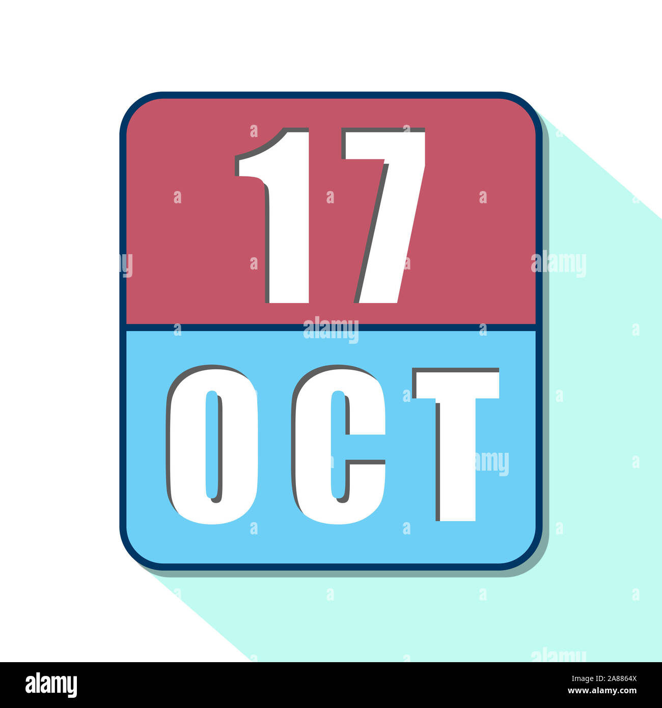 october 17th. Day 17 of month, Simple calendar icon on white background ...