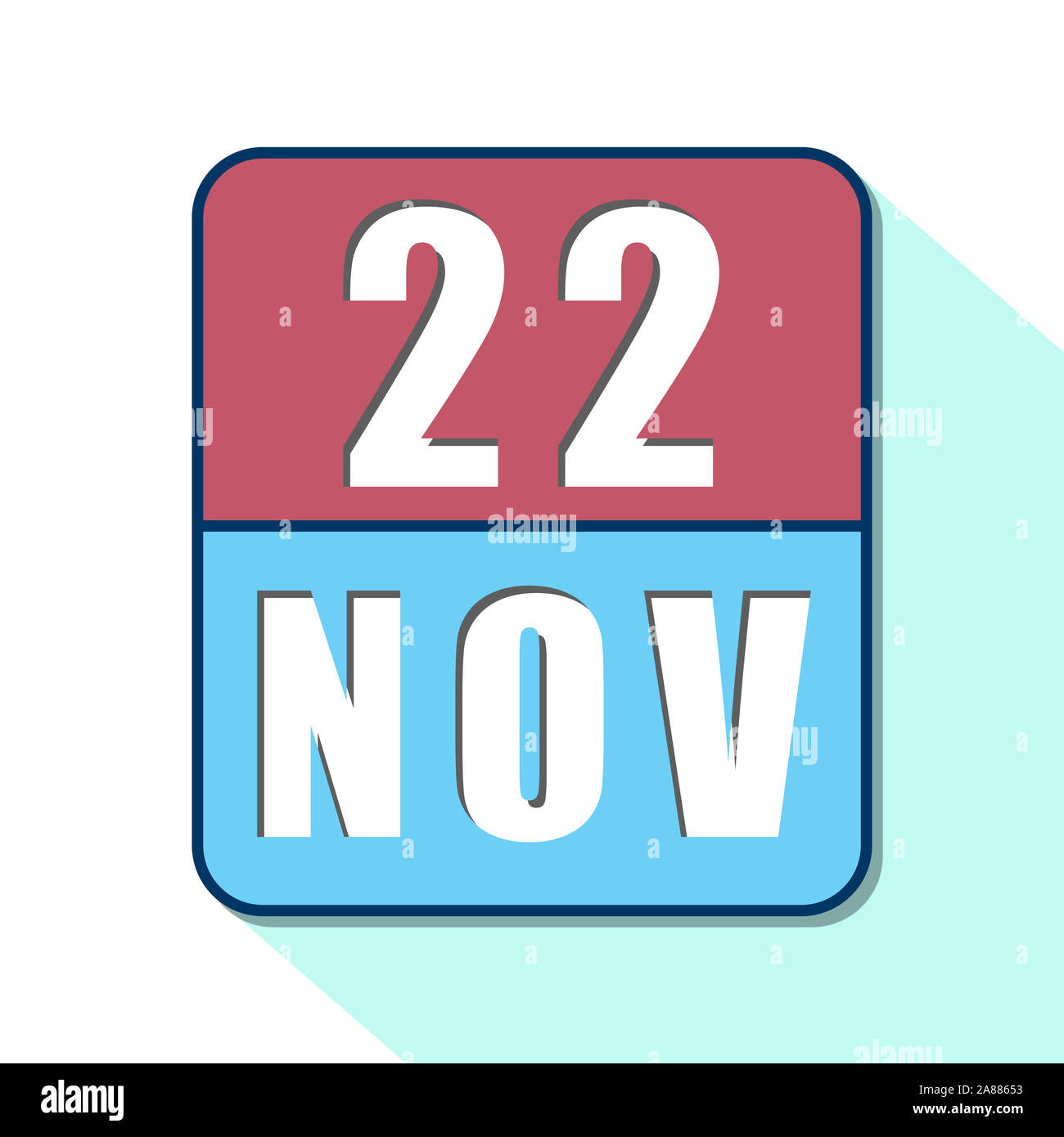 november 22nd. Day 22 of month, Simple calendar icon on white ...
