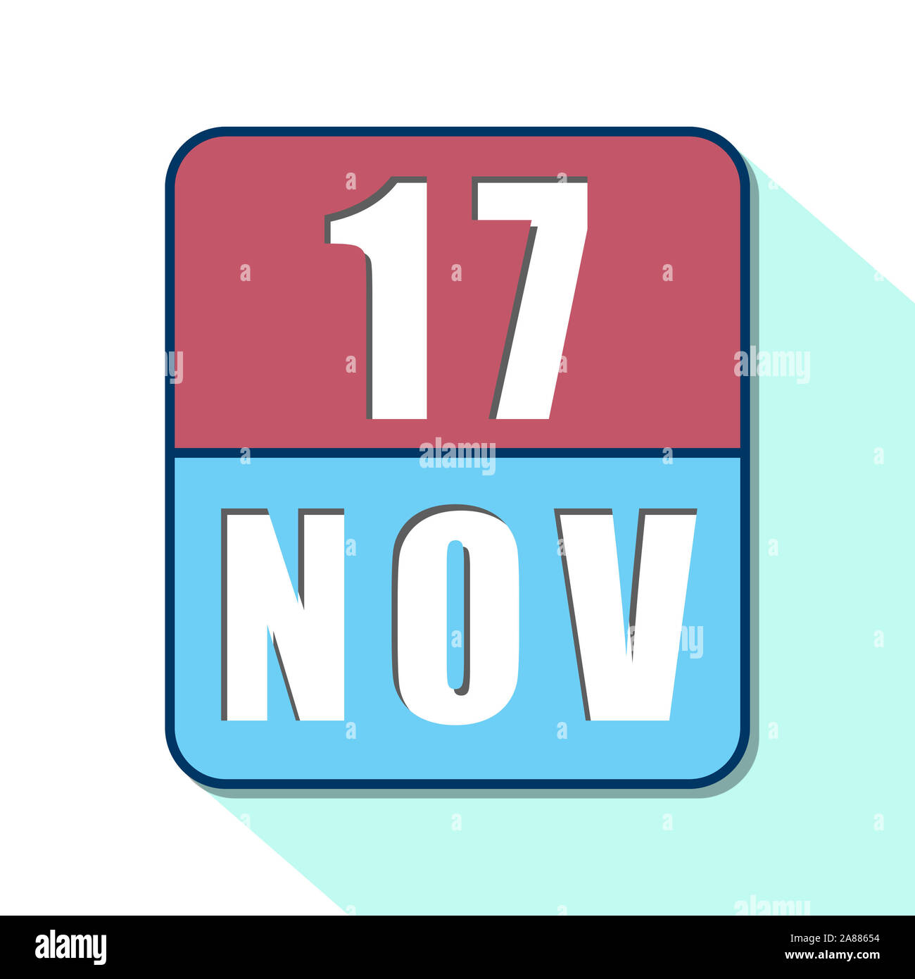 november 17th. Day 17 of month, Simple calendar icon on white ...