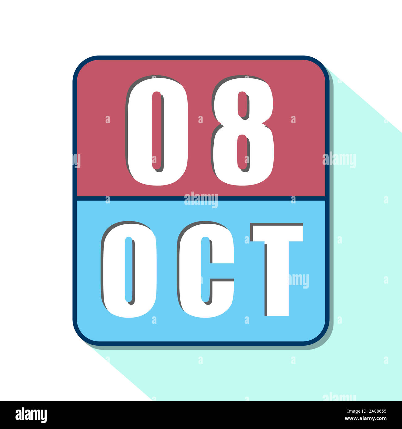 october 8th. Day 8 of month, Simple calendar icon on white background ...