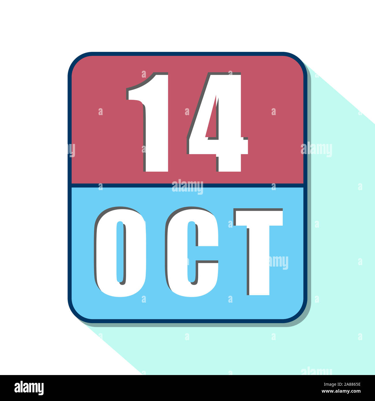 october 14th. Day 14 of month, Simple calendar icon on white background ...