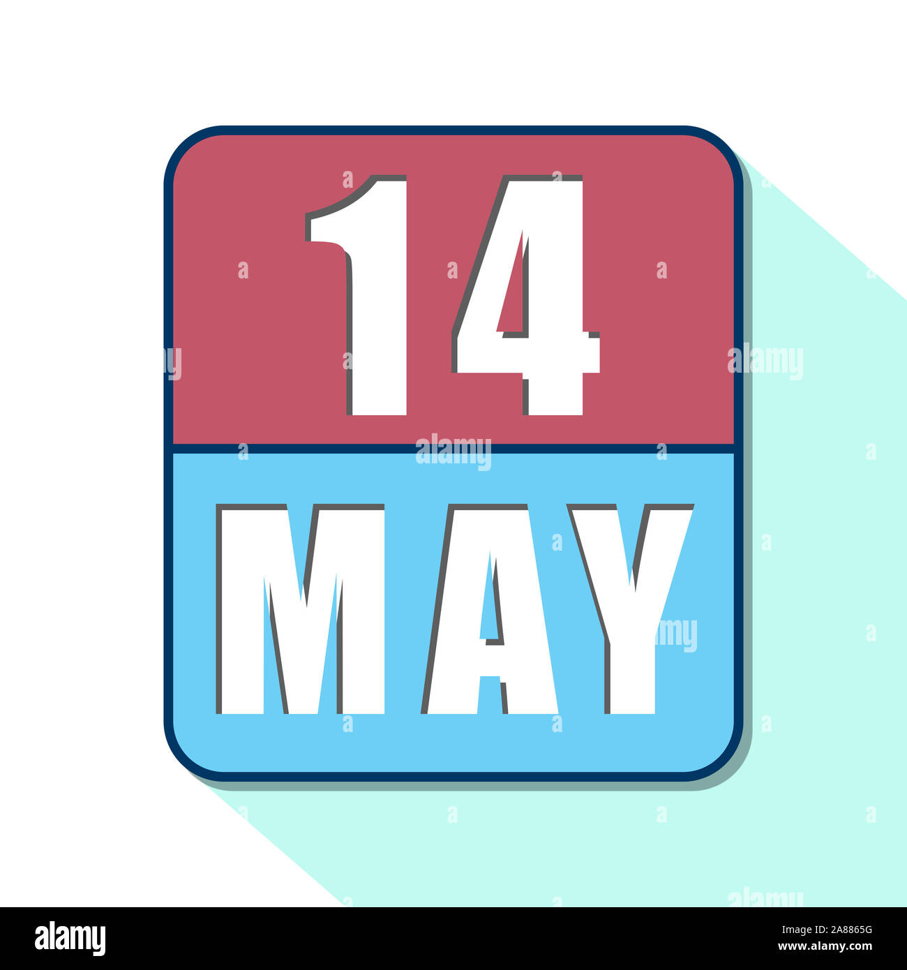may 14th. Day 14 of month, Simple calendar icon on white background ...