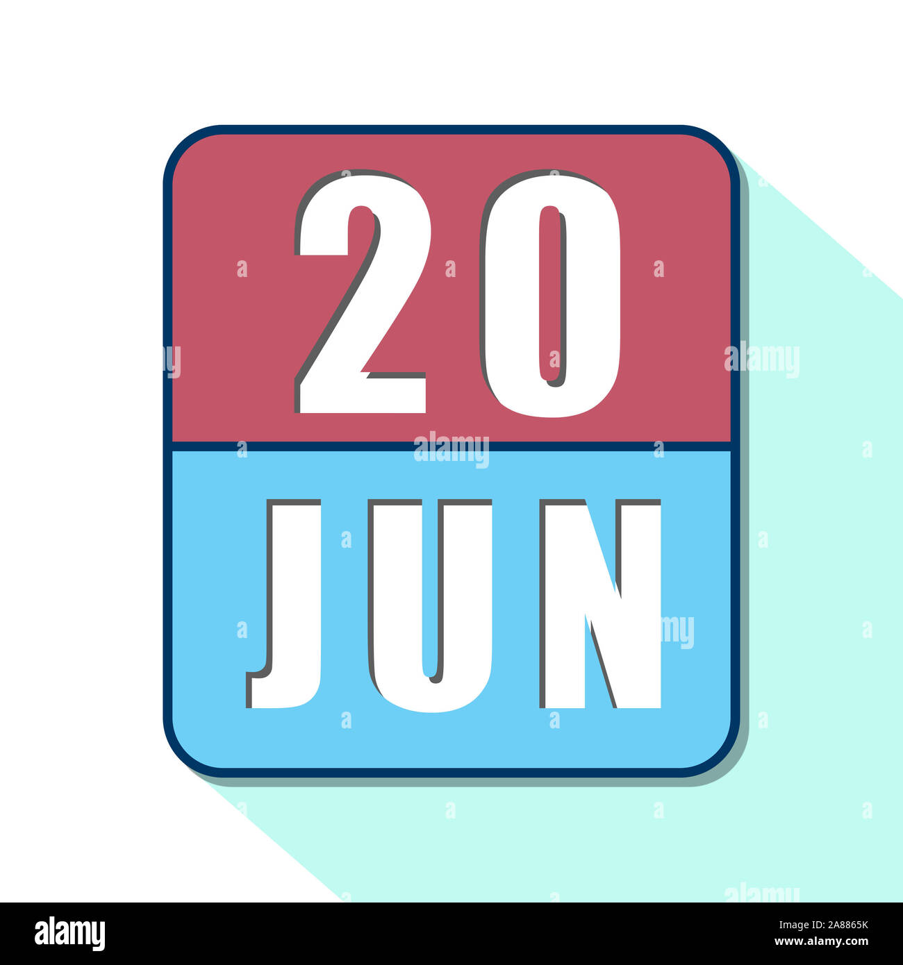 june 20th. Day 20 of month, Simple calendar icon on white background ...
