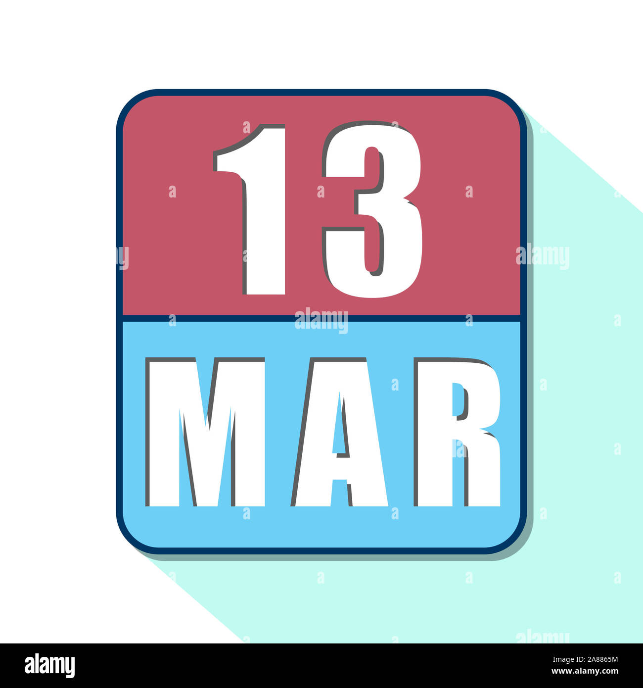 march 13th. Day 13 of month, Simple calendar icon on white background ...