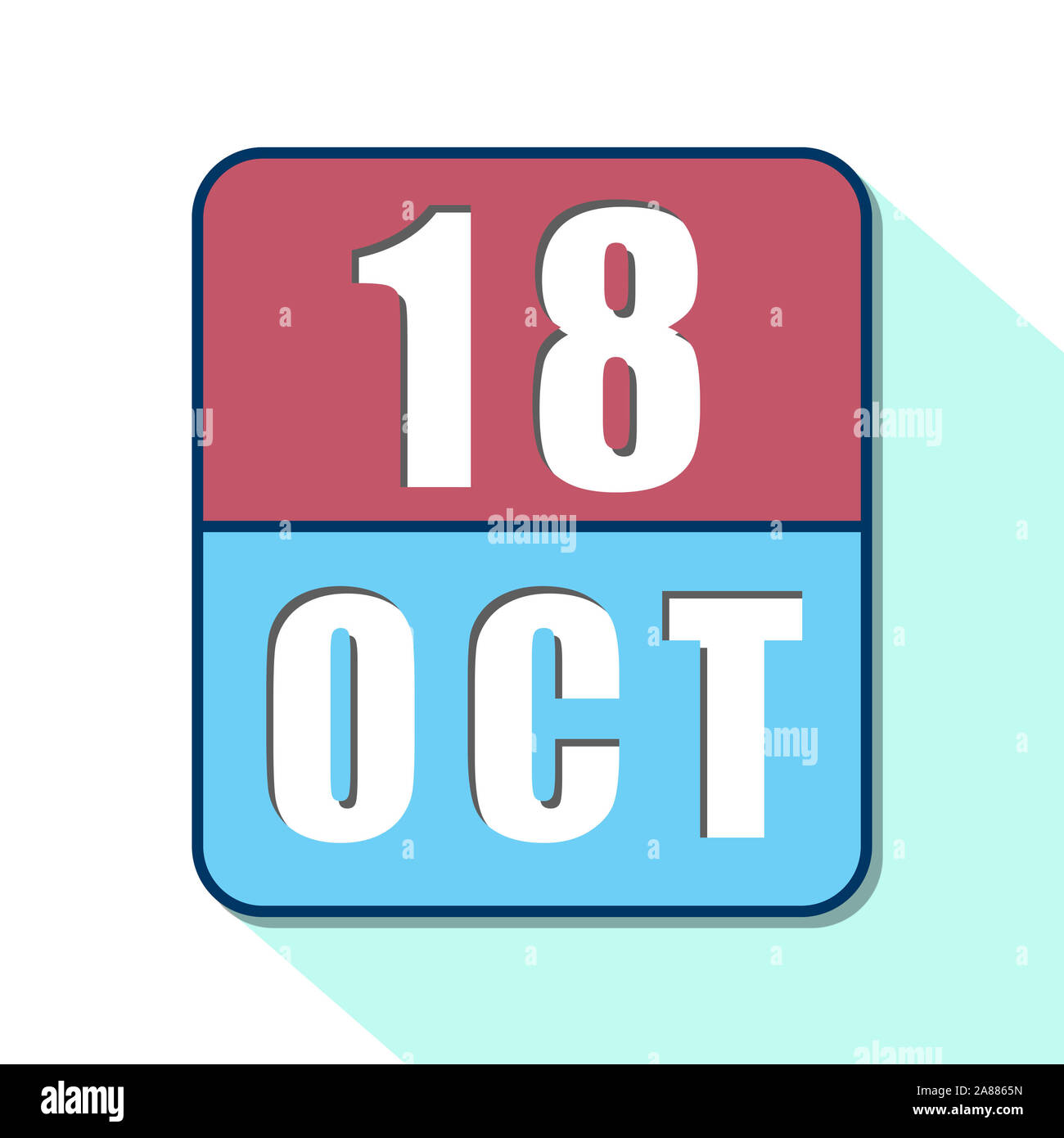 october 18th. Day 18 of month, Simple calendar icon on white background ...