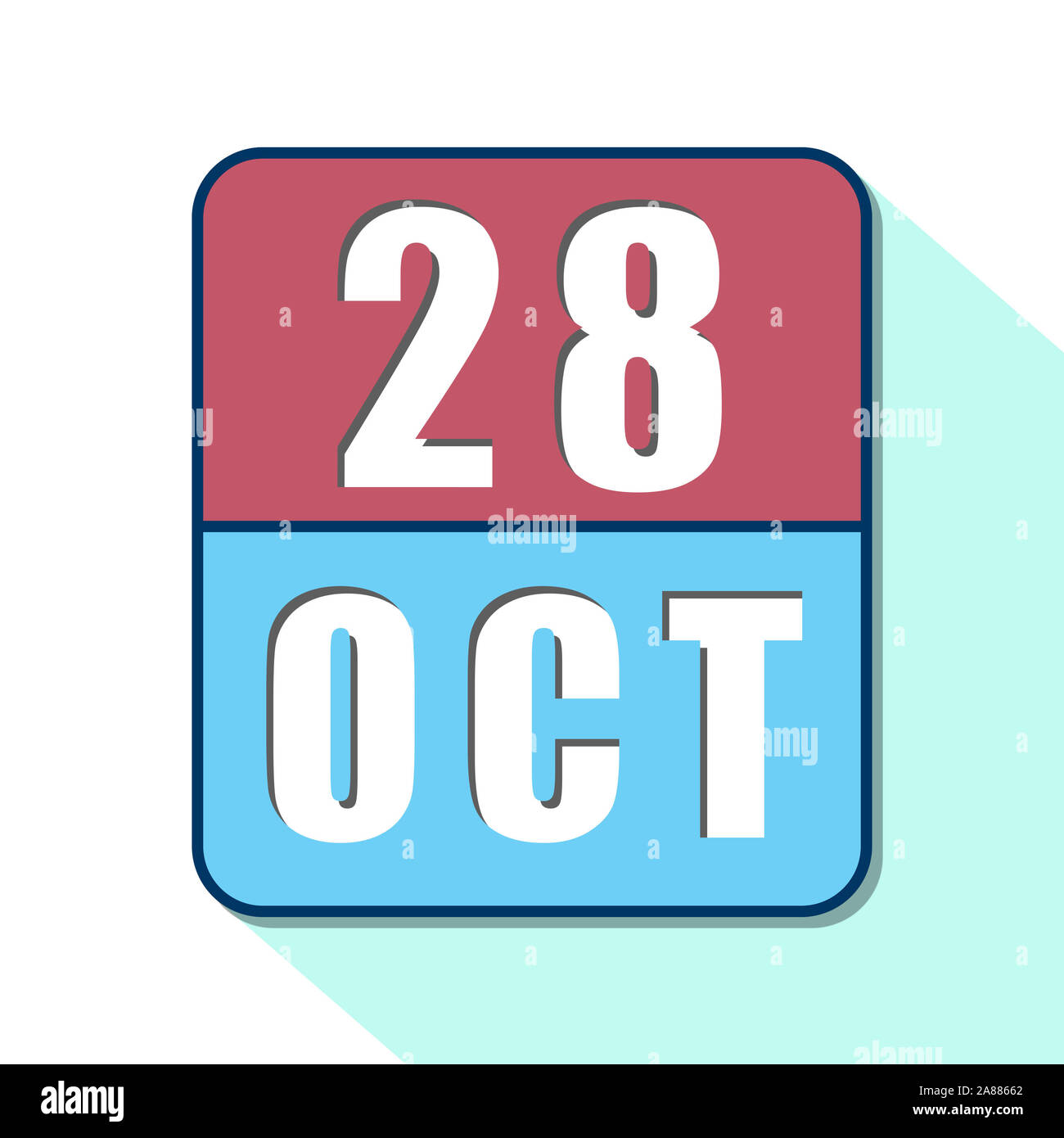 october 28th. Day 28 of month, Simple calendar icon on white background ...