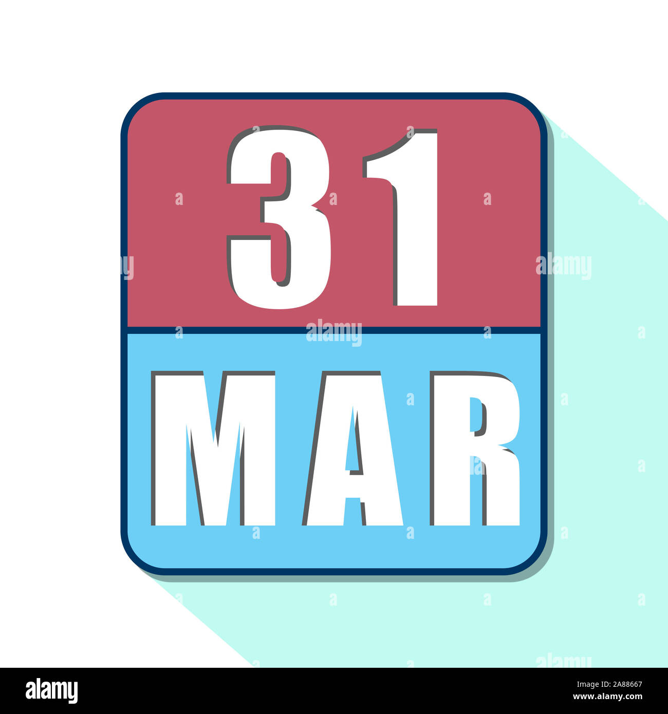 march 31st. Day 31of month, Simple calendar icon on white background ...