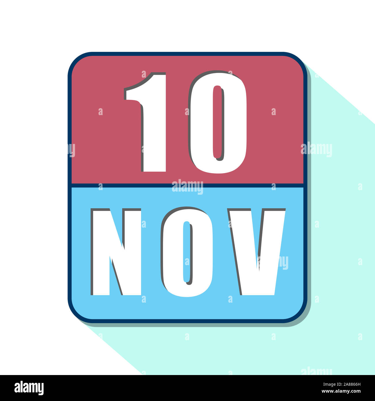 november 10th. Day 10 of month, Simple calendar icon on white ...