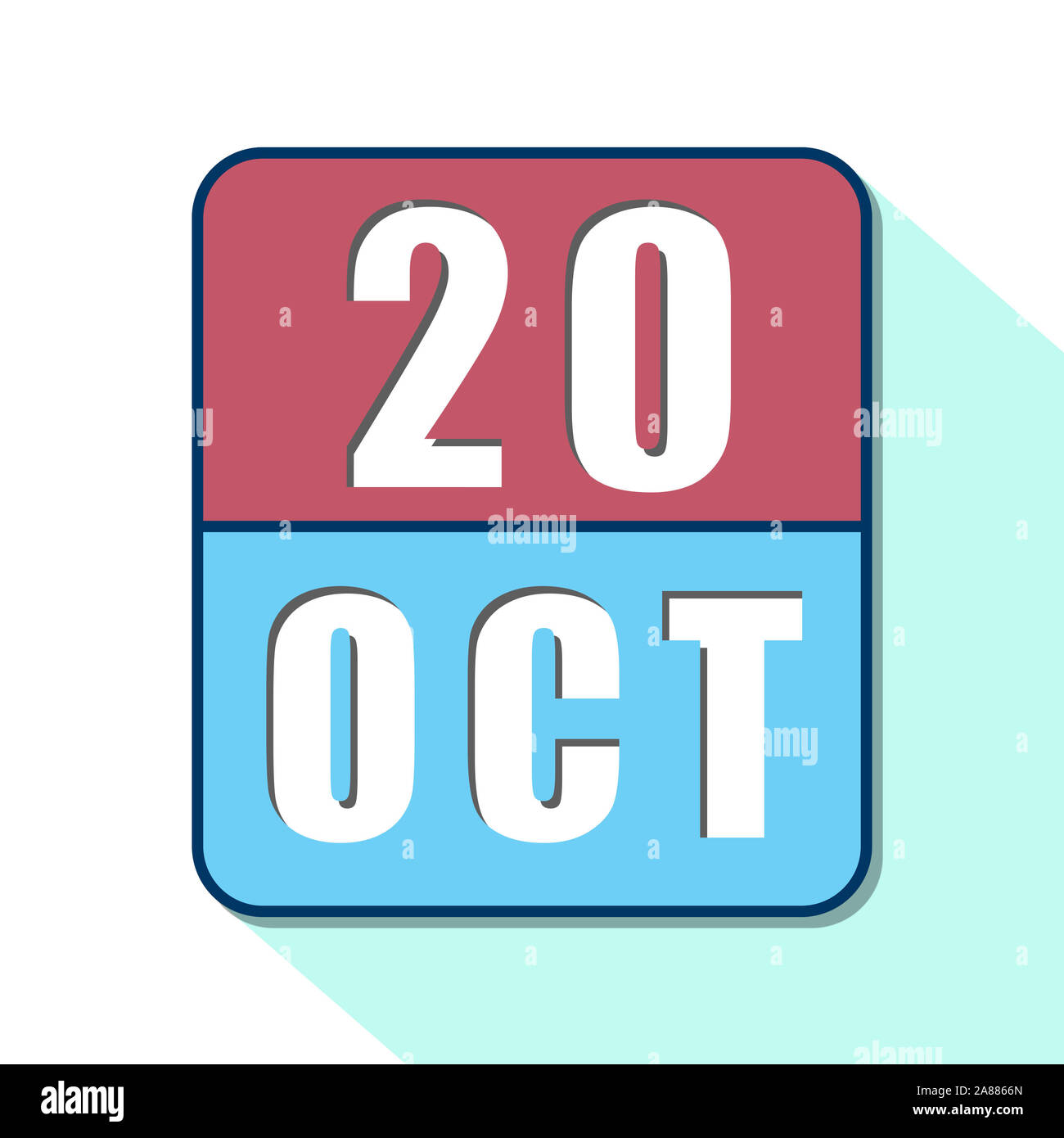 october 20th. Day 20 of month, Simple calendar icon on white background ...