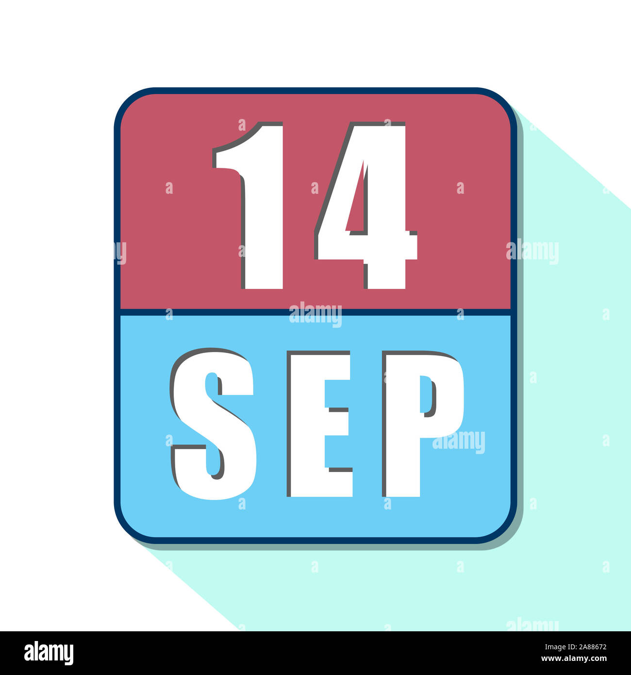 september 14th. Day 14 of month, Simple calendar icon on white ...
