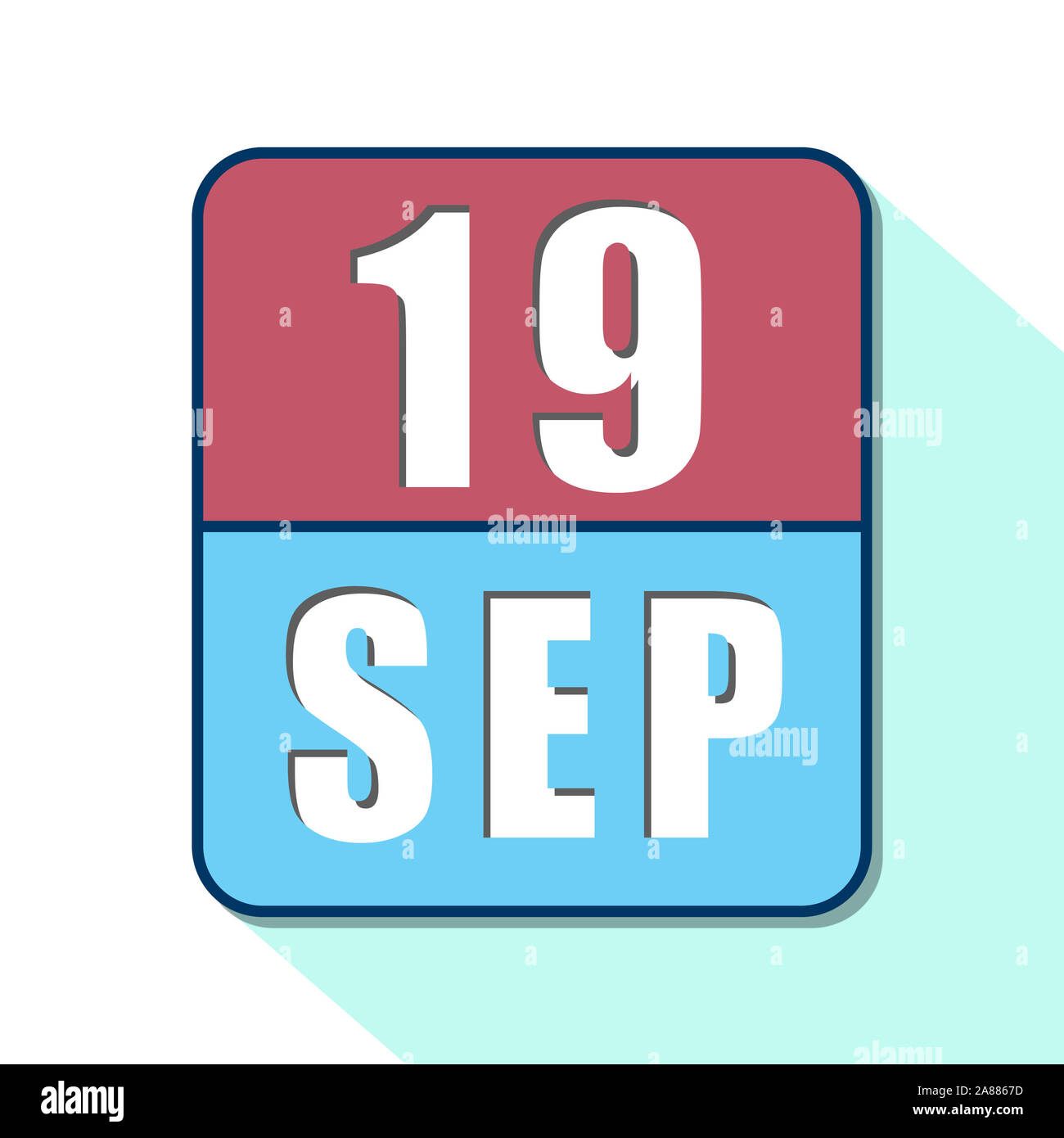 september 19th. Day 19 of month, Simple calendar icon on white ...