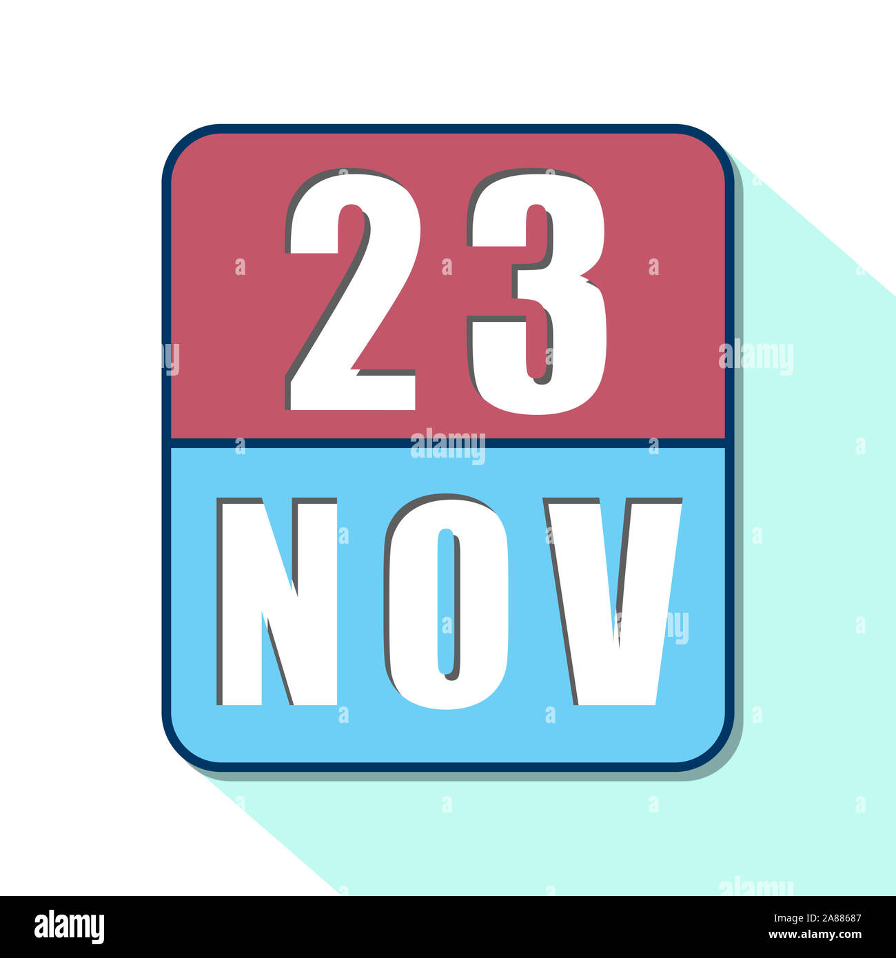 november 23rd. Day 23 of month, Simple calendar icon on white ...