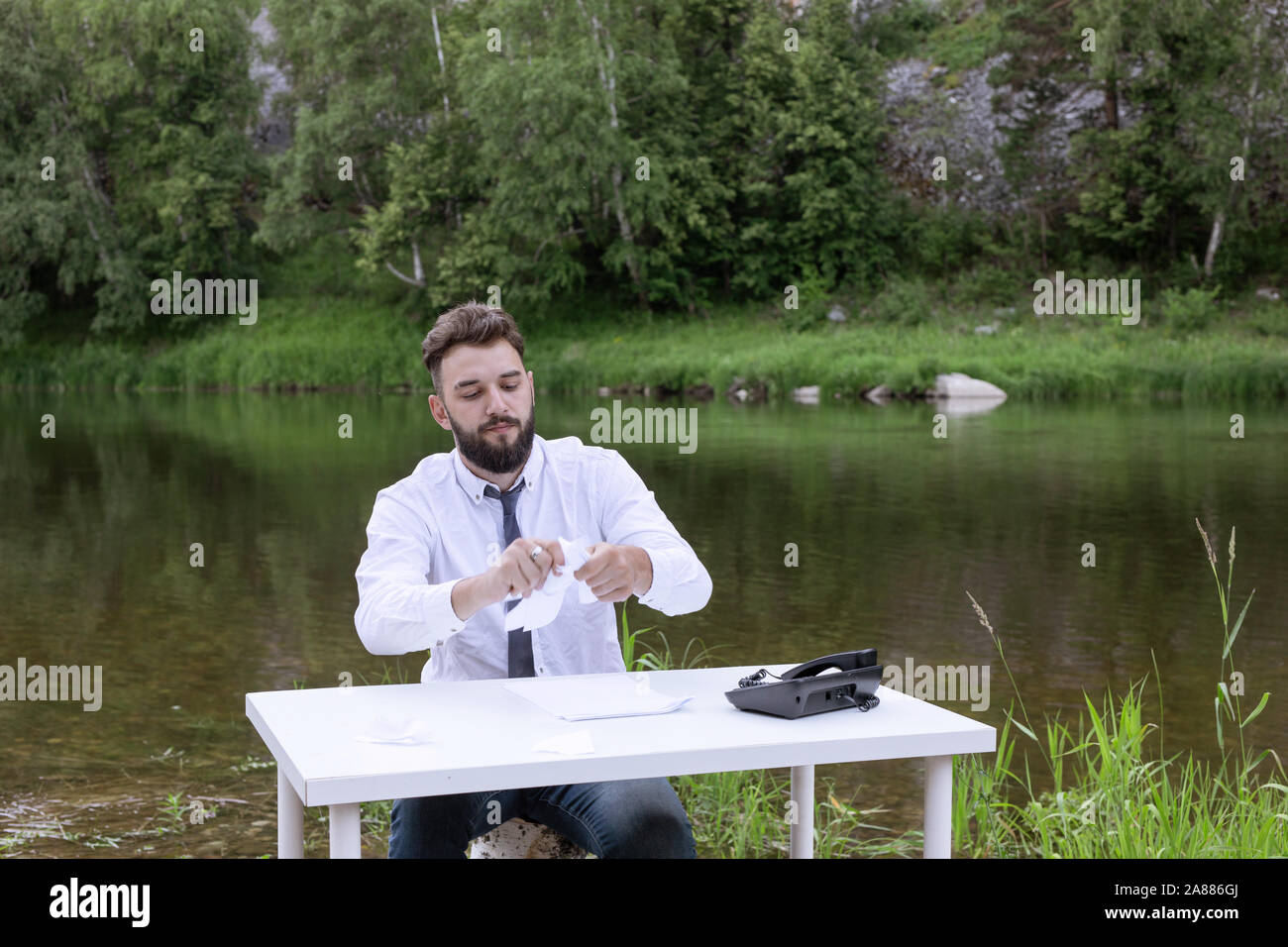 Torn business suit man hi-res stock photography and images - Alamy