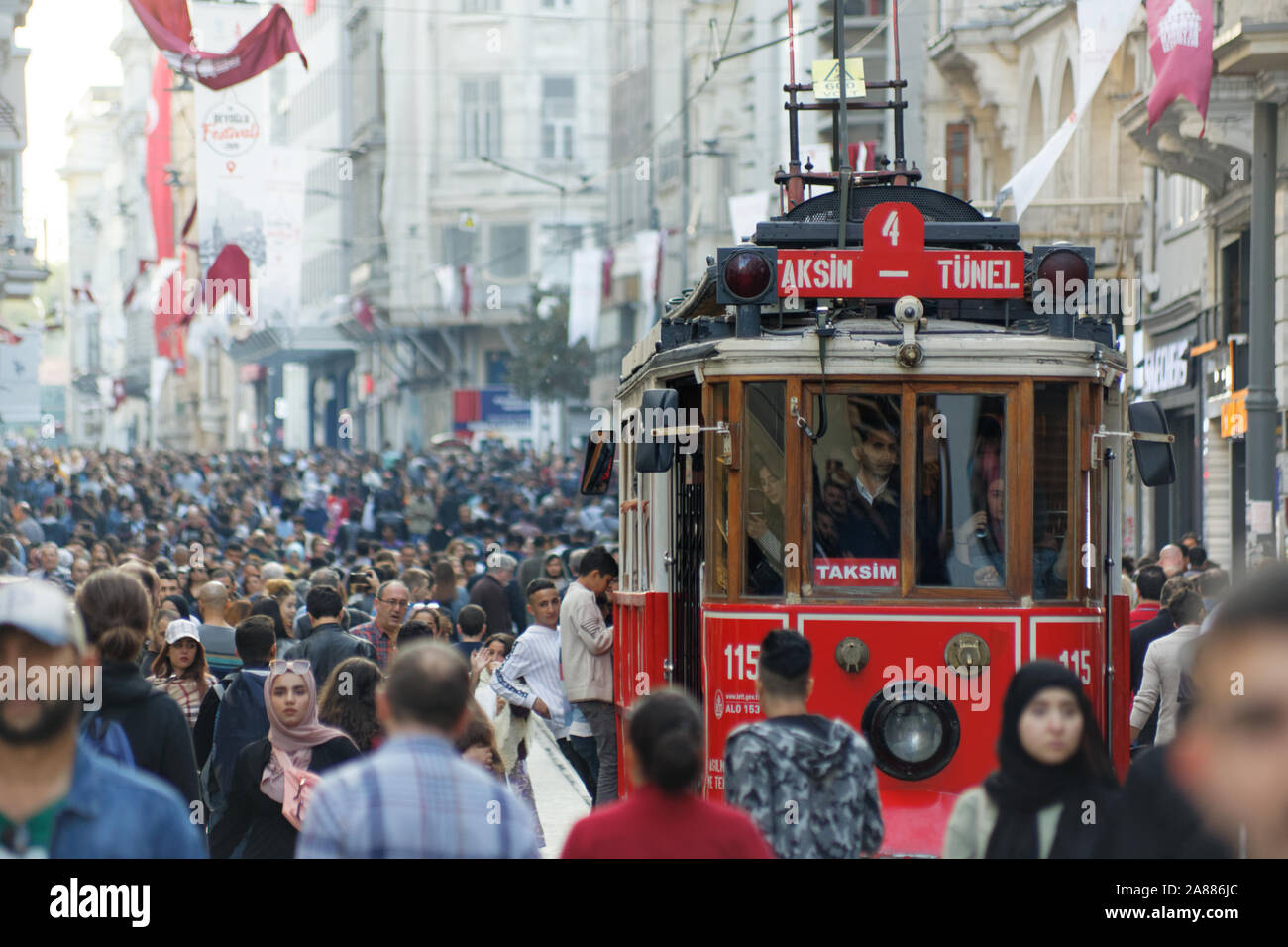 Istiklal street overcrowded street istanbul turkey hi-res stock ...