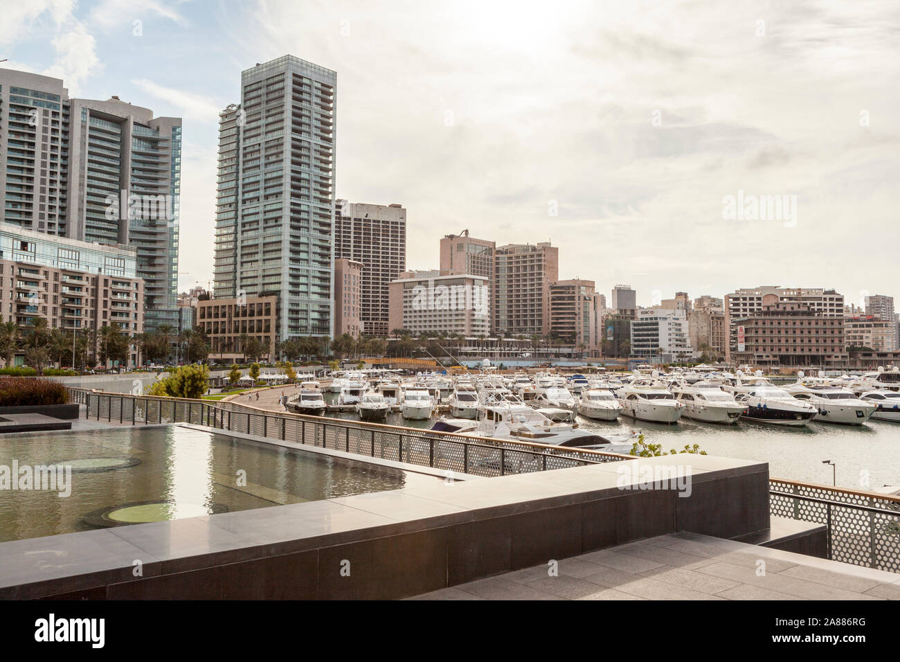 Beirut Marina and waterfront promenade at Zaitunay Bay in Beirut ...