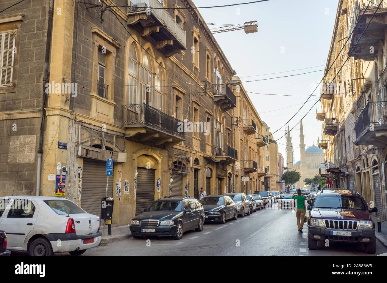 Traditional architecture in Gemmayzeh, Beirut, Lebanon, with the ...