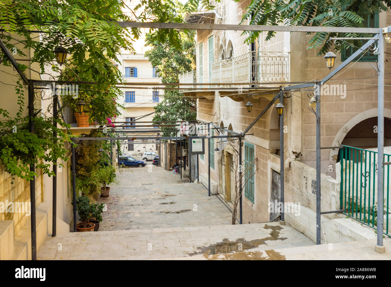 Steps and traditional architecture in Gemmayzeh, Beirut, Lebanon Stock ...