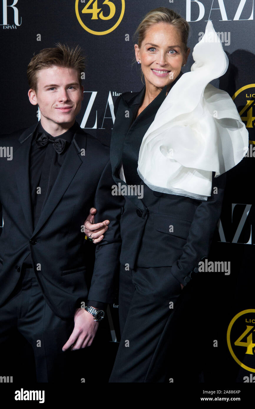 Sharon Stone with son Roan Joseph Bronstein at the Harper's Bazaar ...