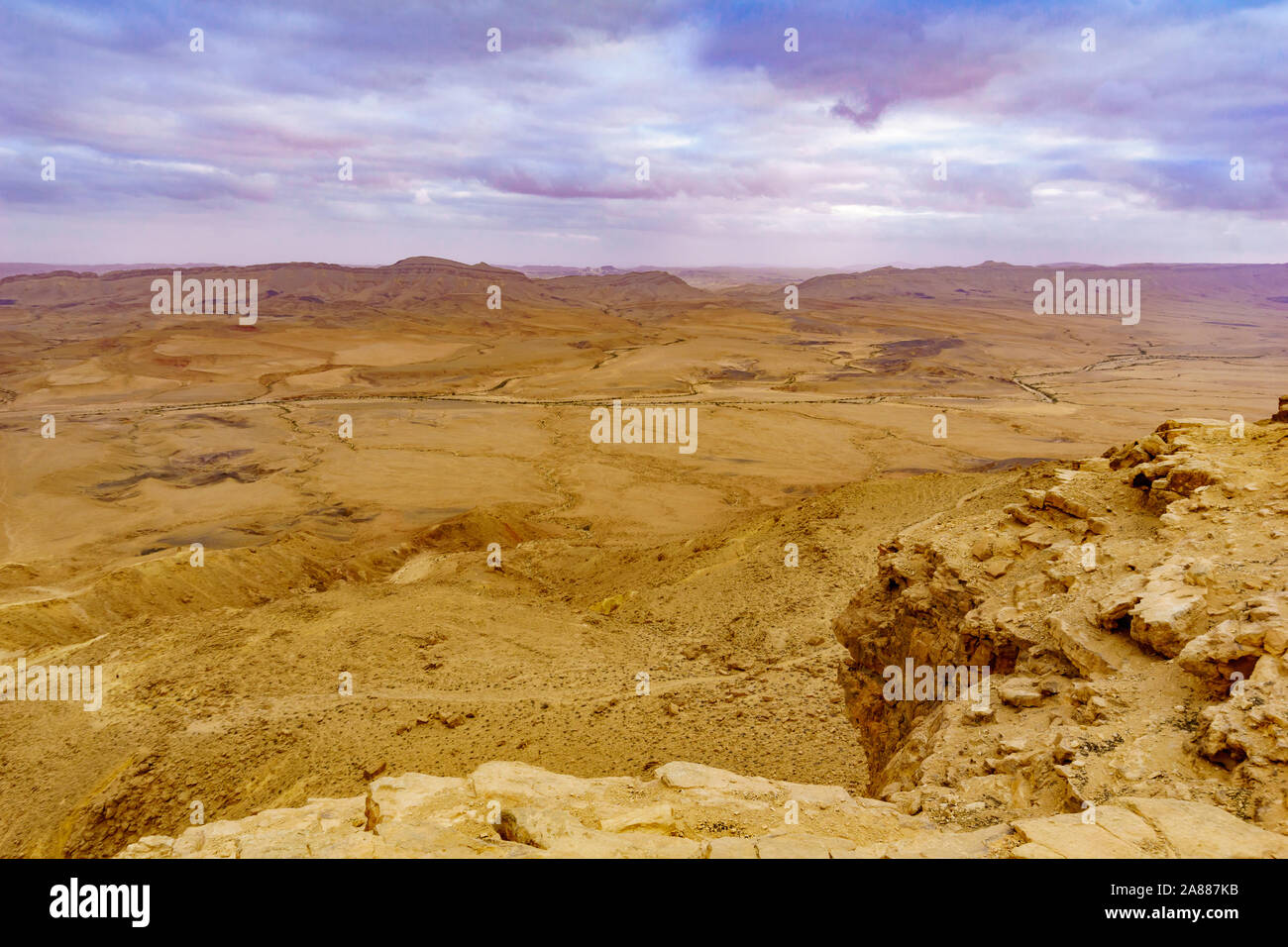 Landscape of Makhtesh (crater) Ramon, in the Negev Desert, Southern ...