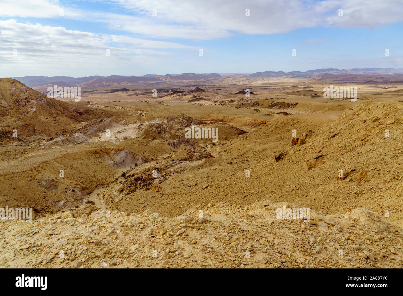 Landscape of Makhtesh (crater) Ramon (from mount Ardon), in the Negev ...