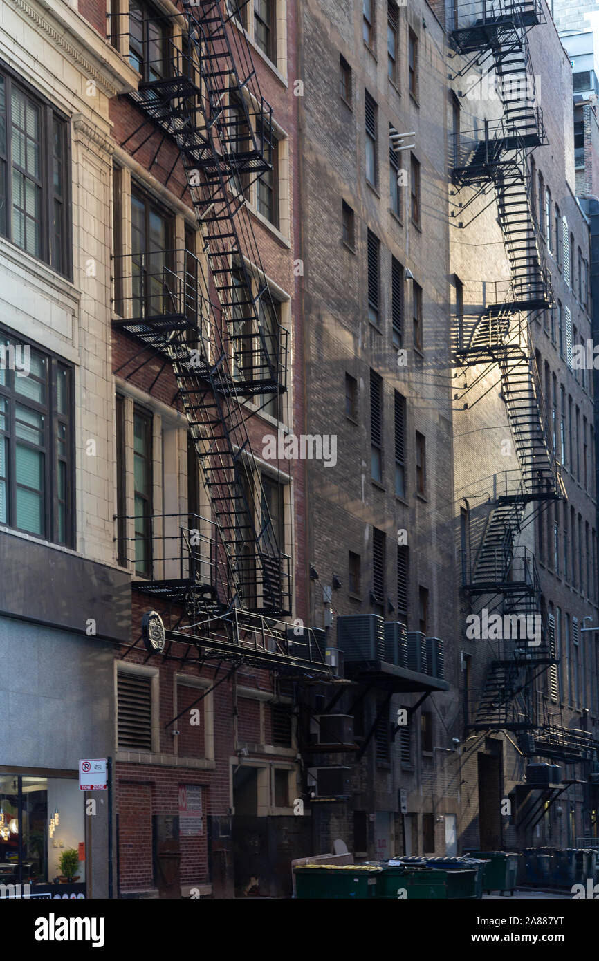 Alleyway and fire escapes, The Loop, Chicago, Illinois, USA Stock Photo ...