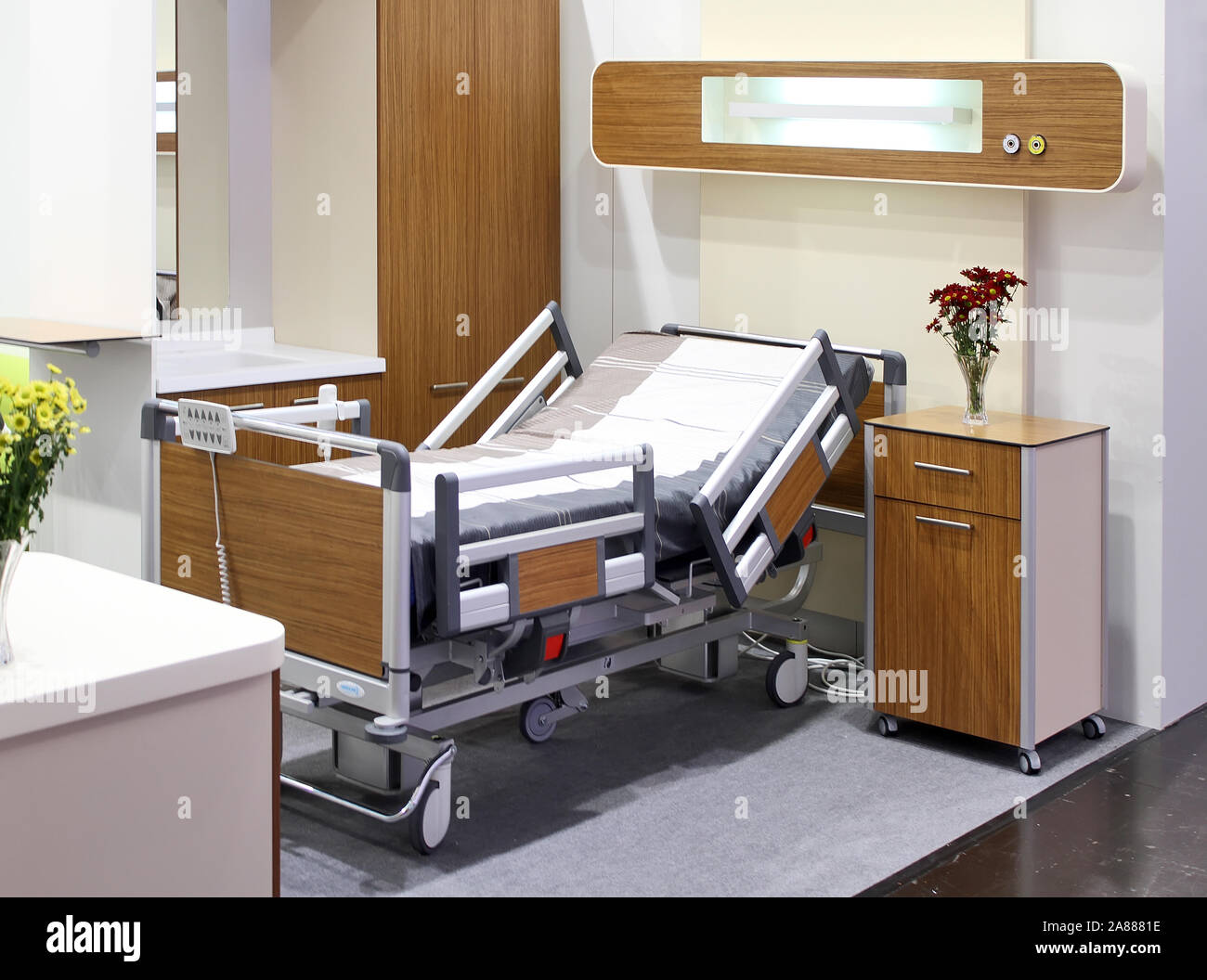 Ambulatory bed with monitors Stock Photo - Alamy