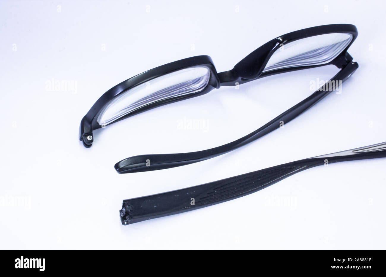 Image of a Broken eyeglass or spectacle or reading glass frame with ...
