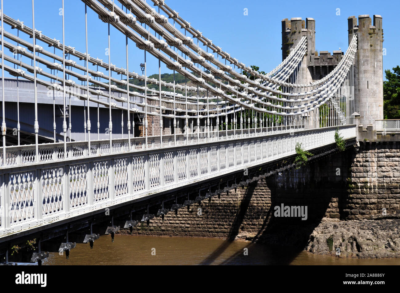 Conwy Suspension Bridge Stock Photo - Alamy