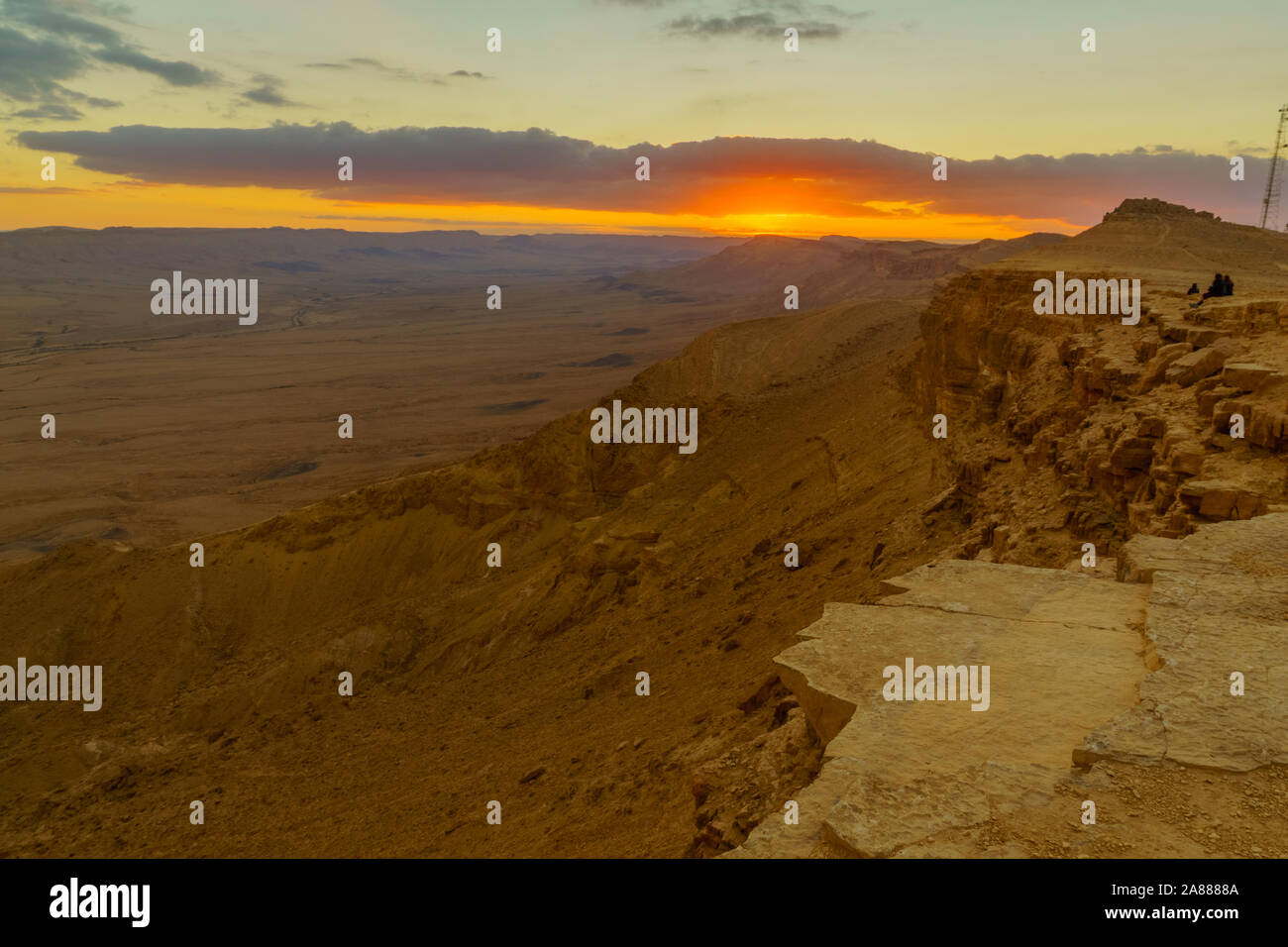Sunset view of Makhtesh (crater) Ramon, in the Negev Desert, Southern ...