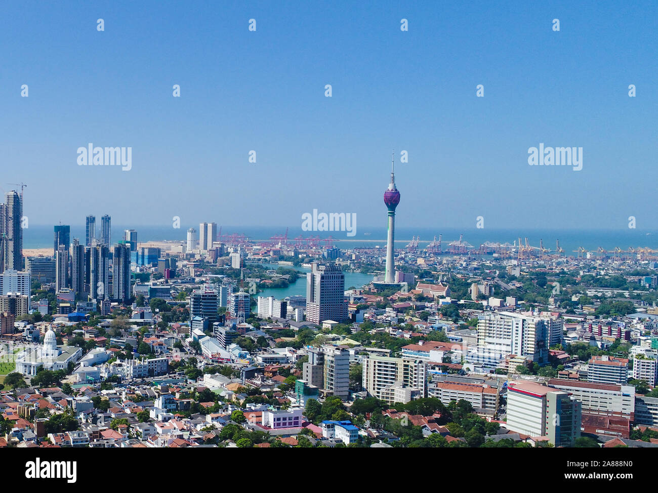 Colombo,Sri Lanka- December 05 2018 ; View of the Colombo city skyline ...