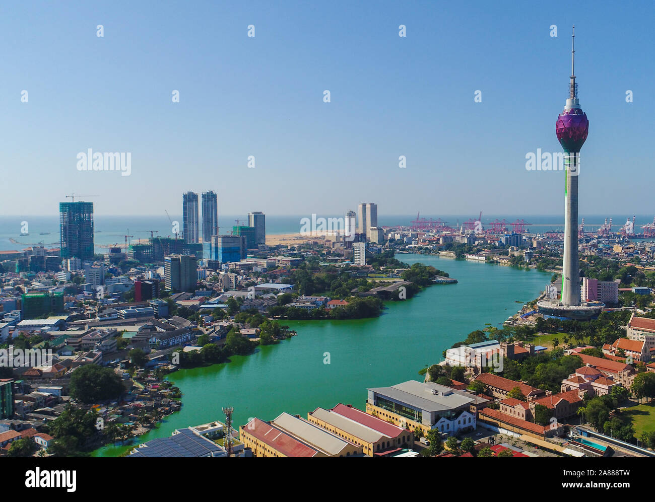 Colombo,Sri Lanka- December 05 2018 ; View of the Colombo city skyline ...