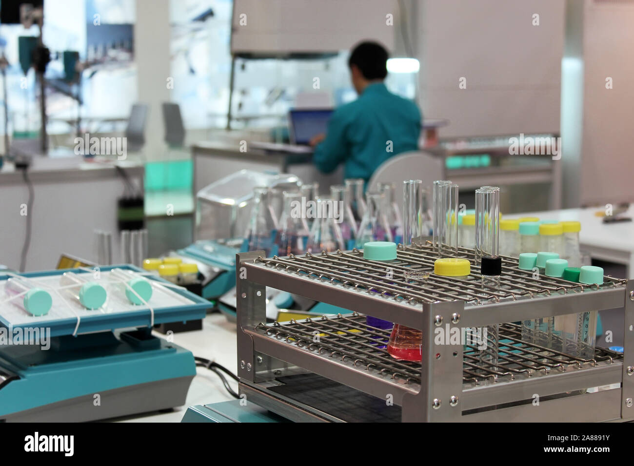 Test tubes in laboratory Stock Photo - Alamy