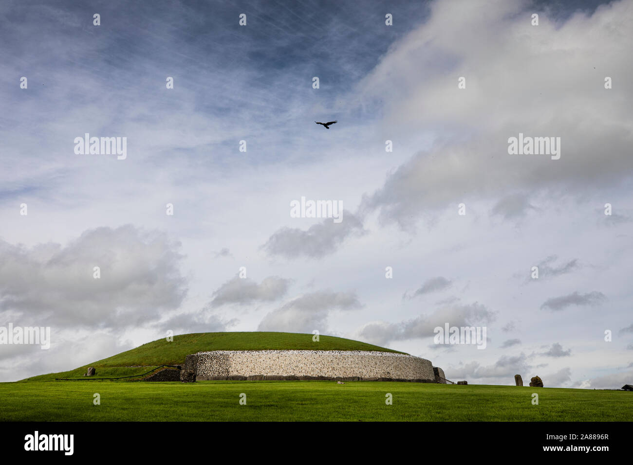 Newgrange megalithic burial mound and standing stones, County Meath ...