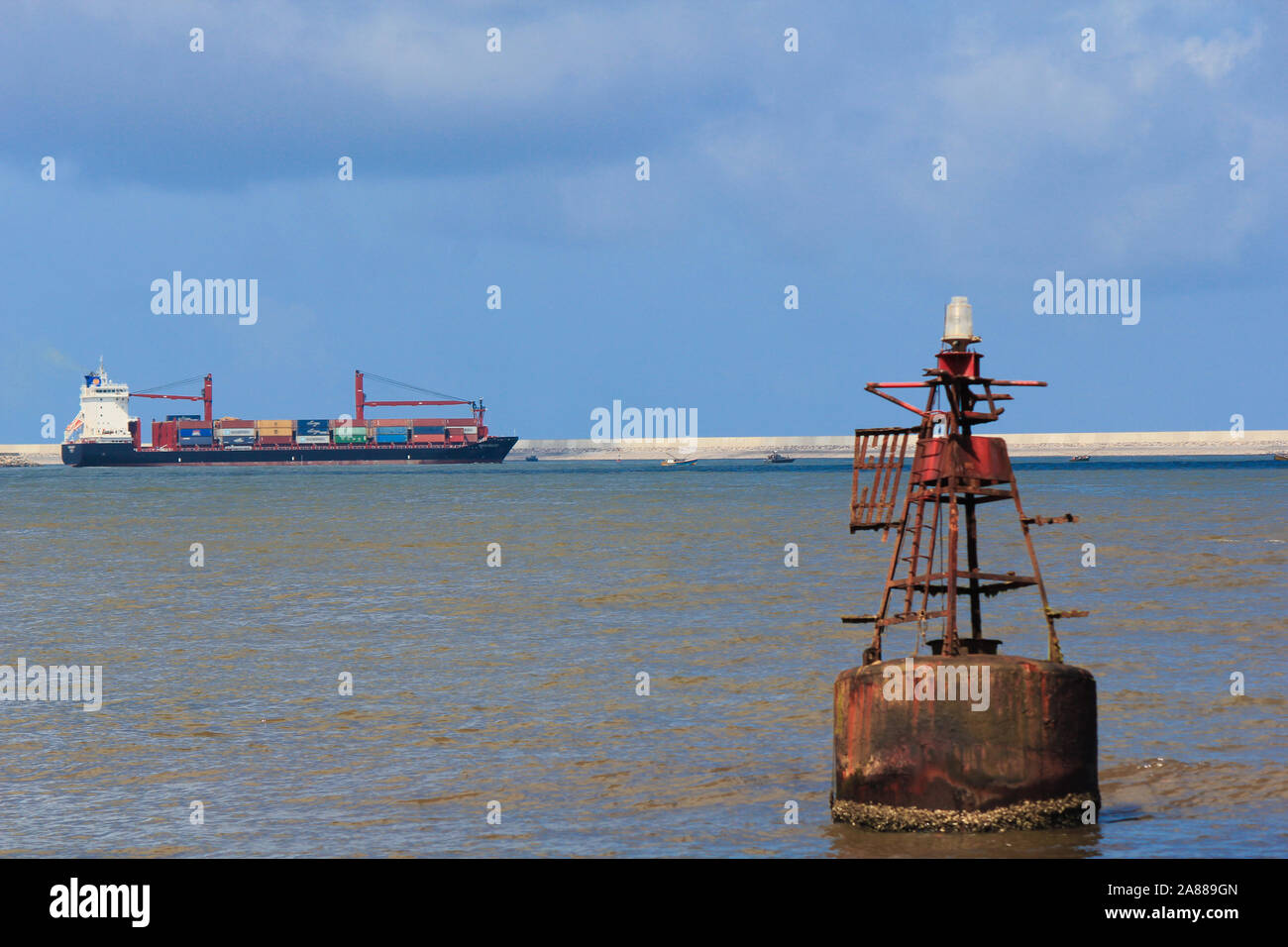 rusty old buoy in the ocean near the Colombo harbor Stock Photo - Alamy