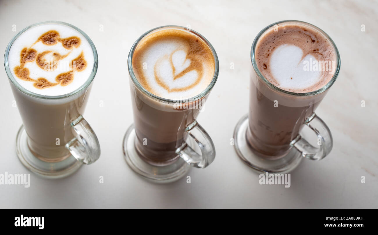 Italian Iced coffee latte collection Stock Photo - Alamy