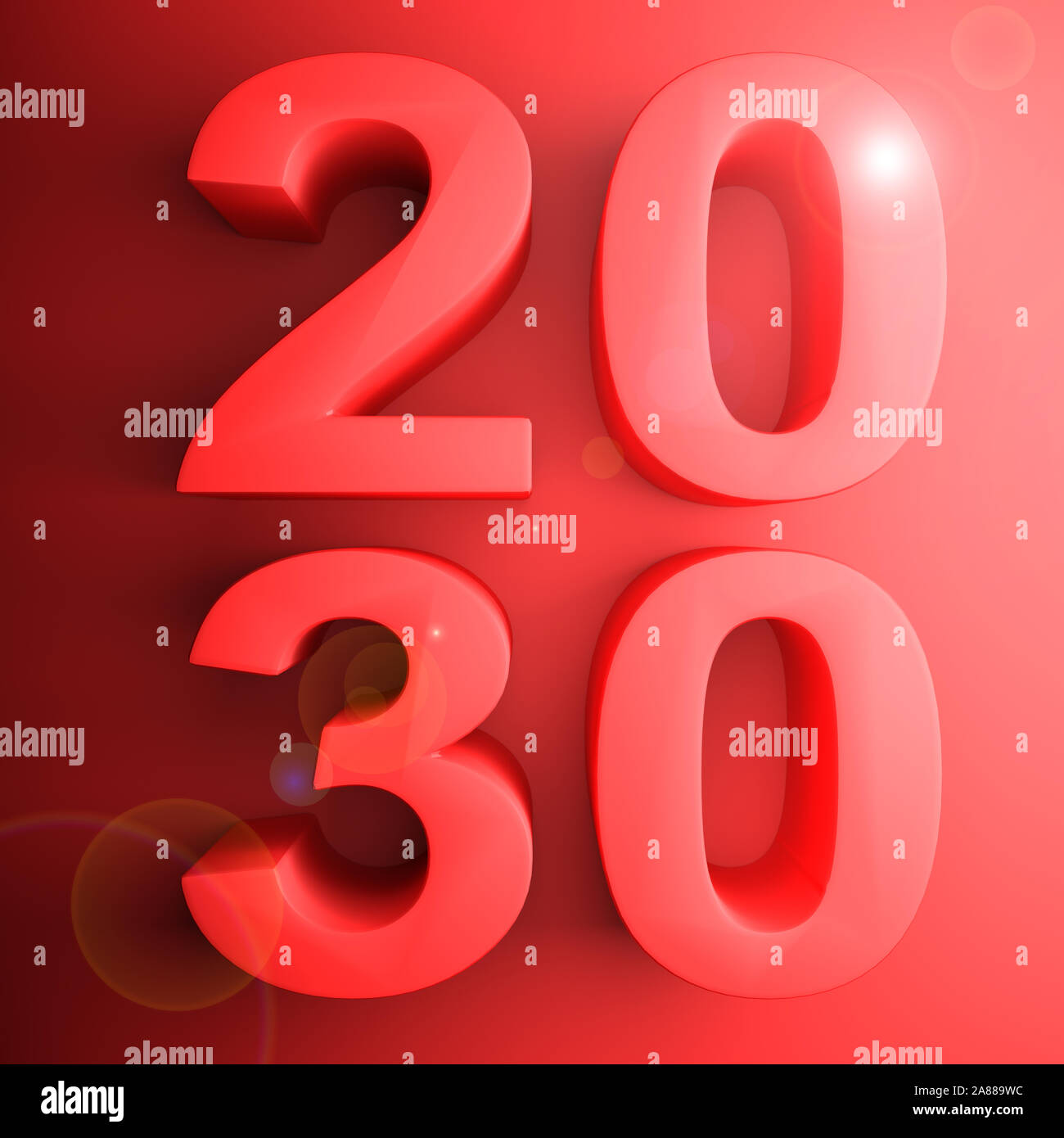 2030 red square icon - 3D rendering illustration Stock Photo - Alamy