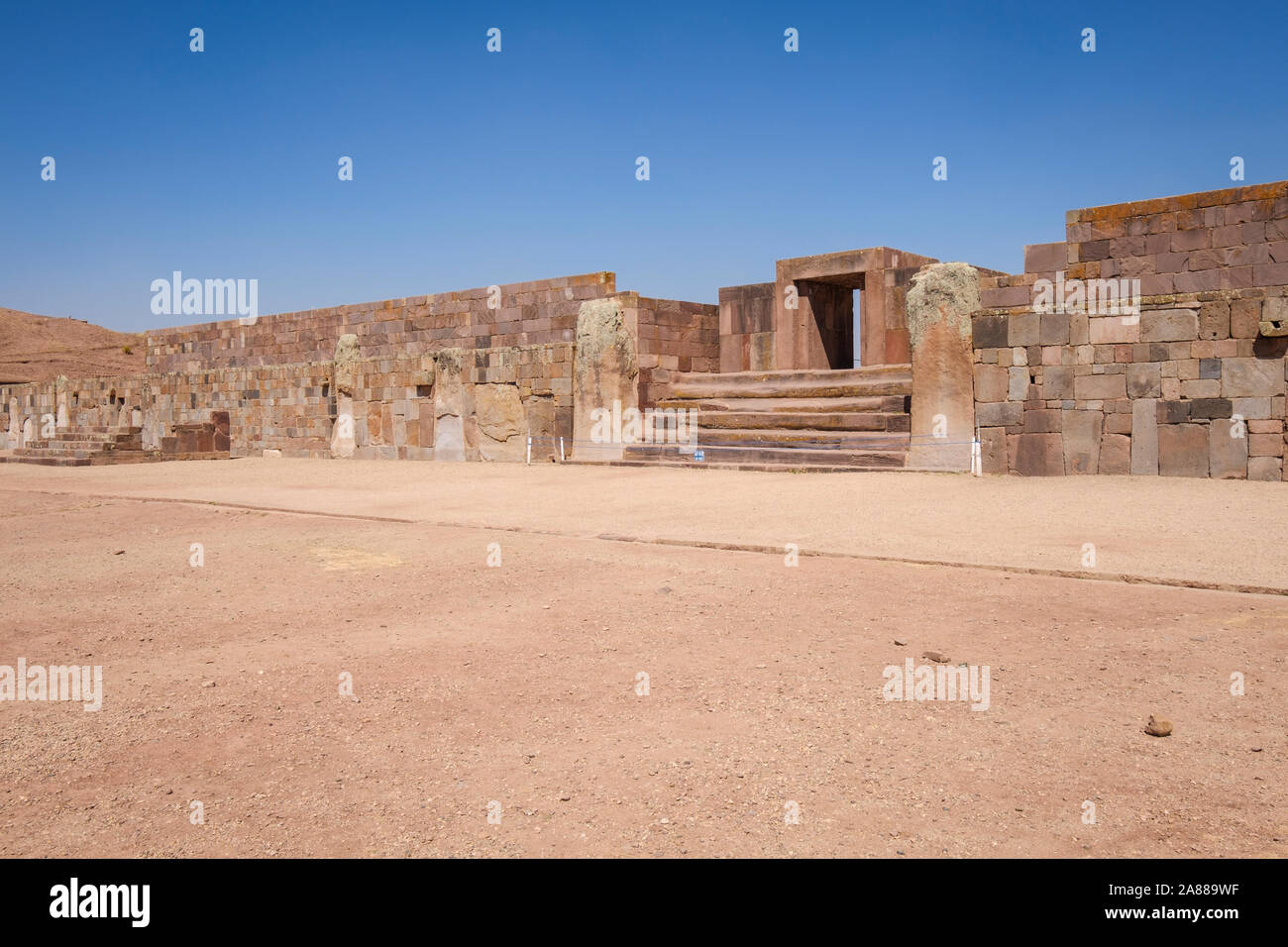 Kalasasaya Temple entrance at Tiwanaku Archeological Complex, Bolivia ...