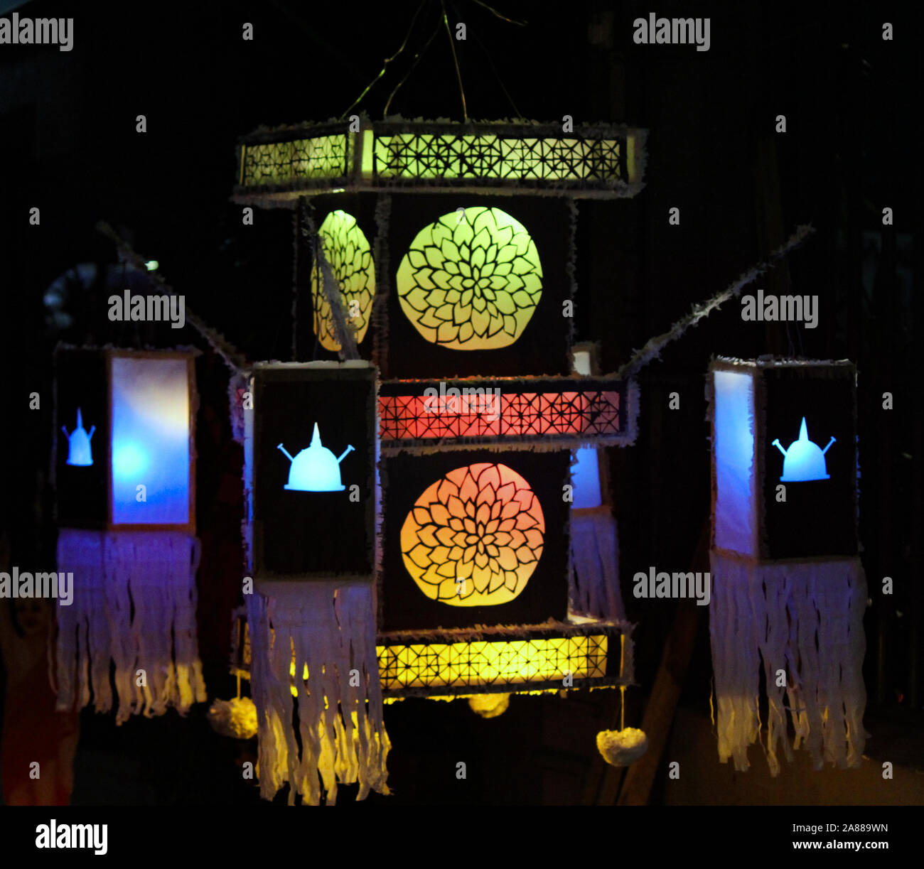 Colourful Sri Lankan vesak lanterns during vesak holidays. Vesak is ...