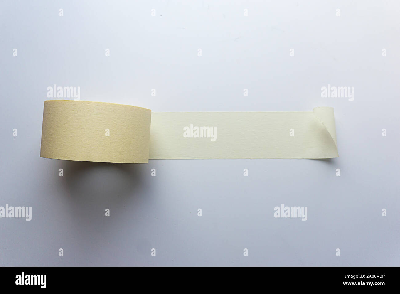 white adhesive tape on white background. close up shot. top view Stock ...