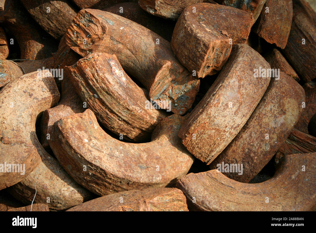Rusting Iron texture. A full frame background texture of a pile of ...