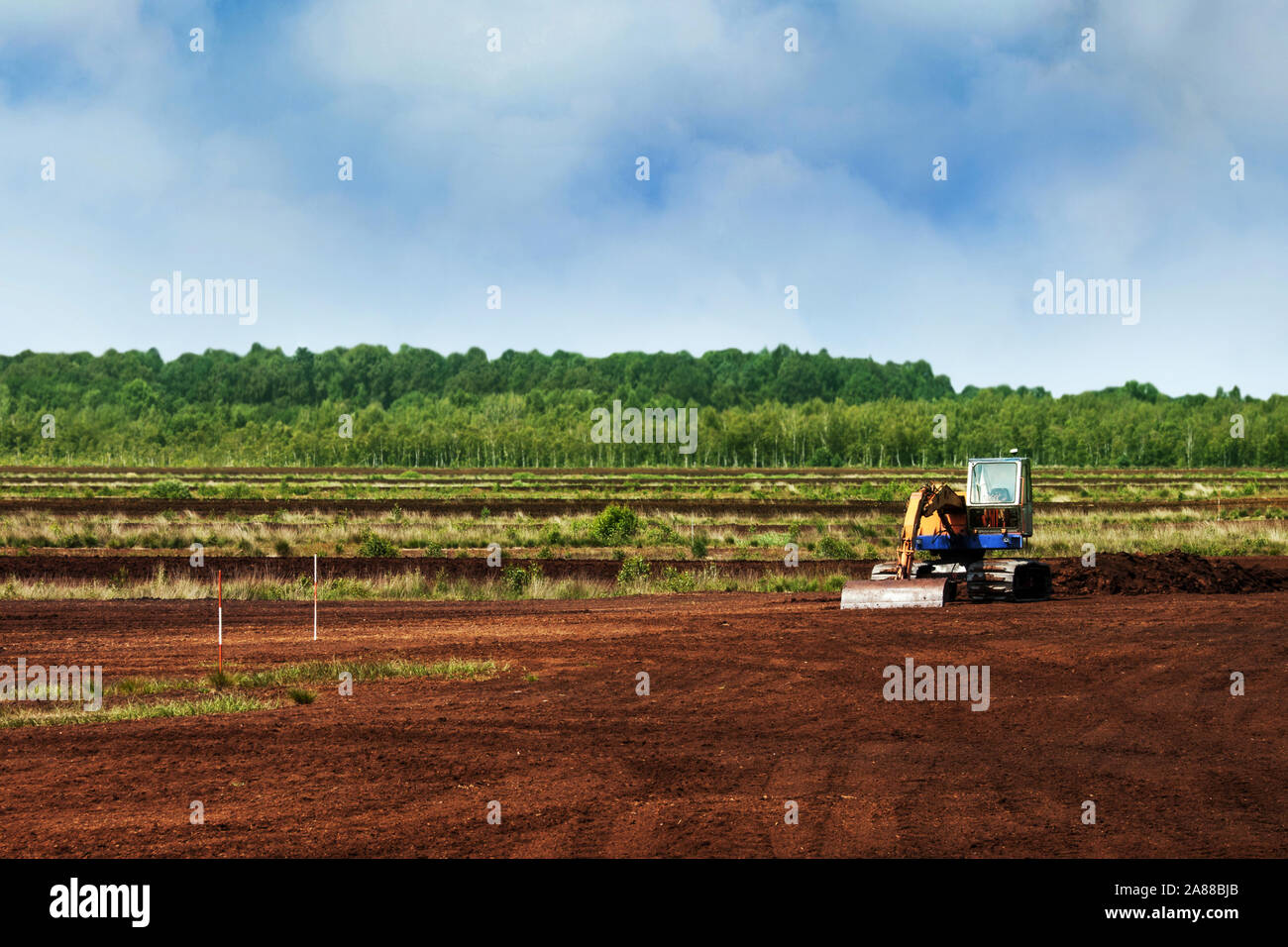 Peat resources field Stock Photo - Alamy