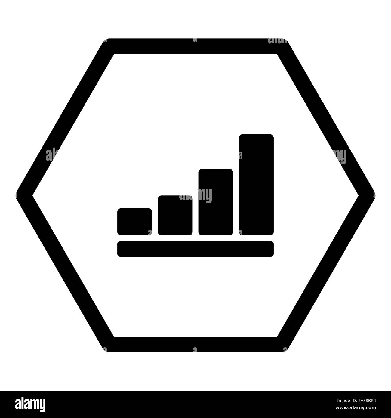 Bar chart and hexagon Stock Photo - Alamy