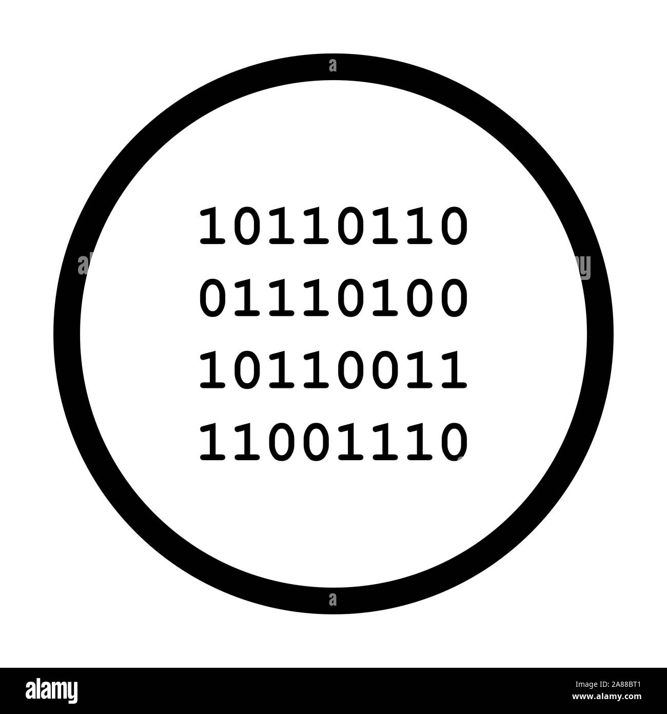Binary code and circle Stock Photo - Alamy