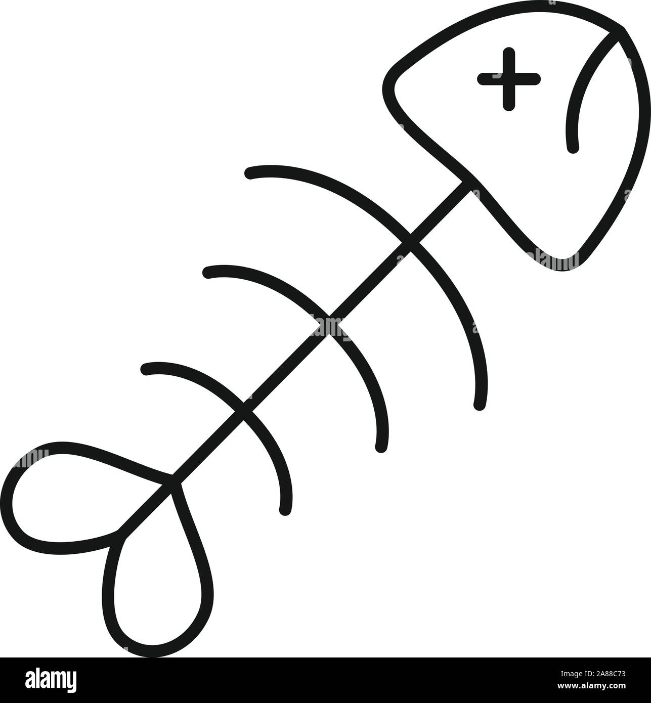 Fish skull icon. Outline fish skull vector icon for web design isolated ...